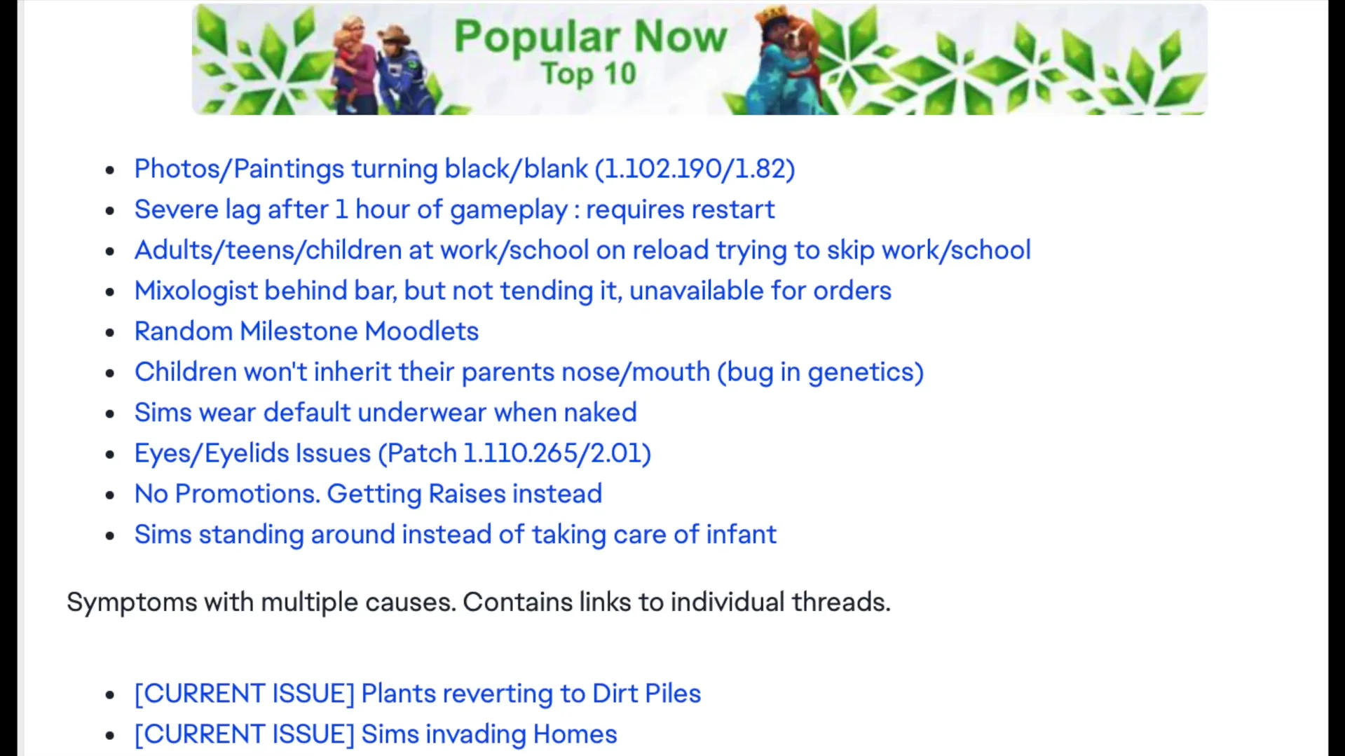 Top Reported Sims 4 Bugs Ahead of Adventure Awaits ⇒ Sims4Life